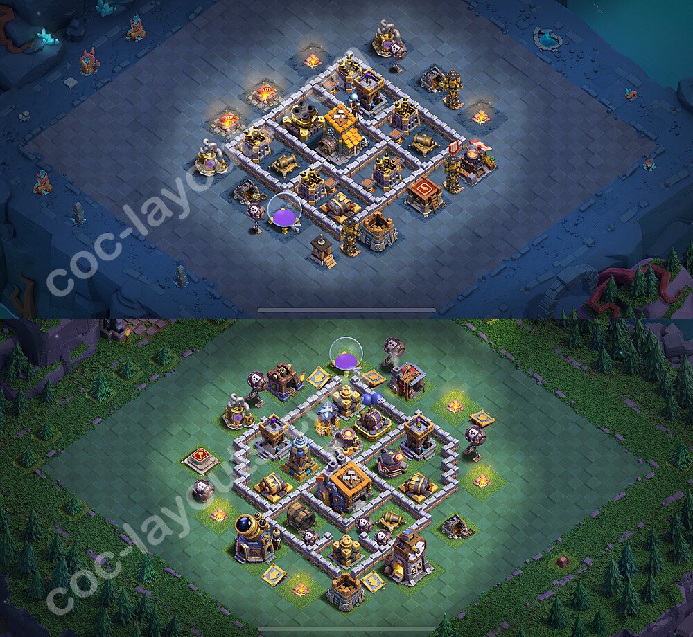 Top Builder Hall Level 9 Anti Everything Base with Link - Clash of ...