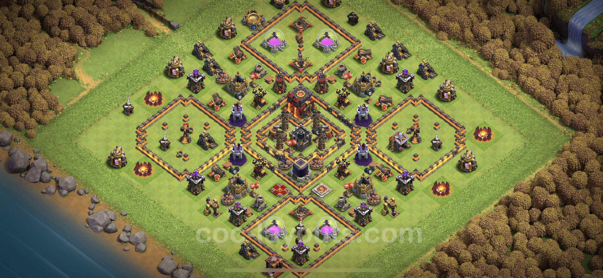 Best Anti 2 Stars Base TH10 With Link Hybrid Town Hall Level 10 Base Best Anti 2 Stars Base TH10 With Link Hybrid Town Hall Level 10 Base