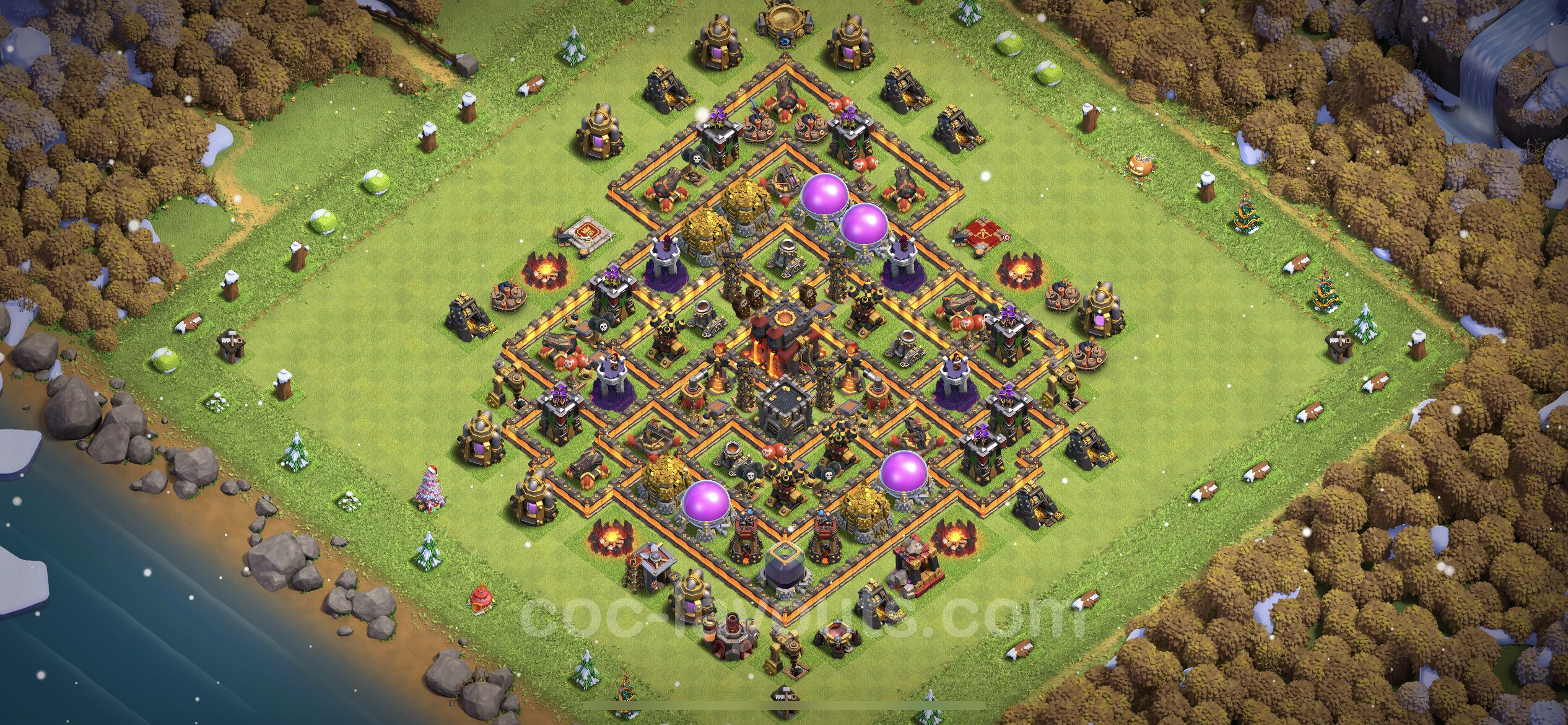 Best Anti 3 Stars Base TH10 With Link Hybrid Town Hall Level 10 Base Best Anti 3 Stars Base TH10 With Link Hybrid Town Hall Level 10 Base