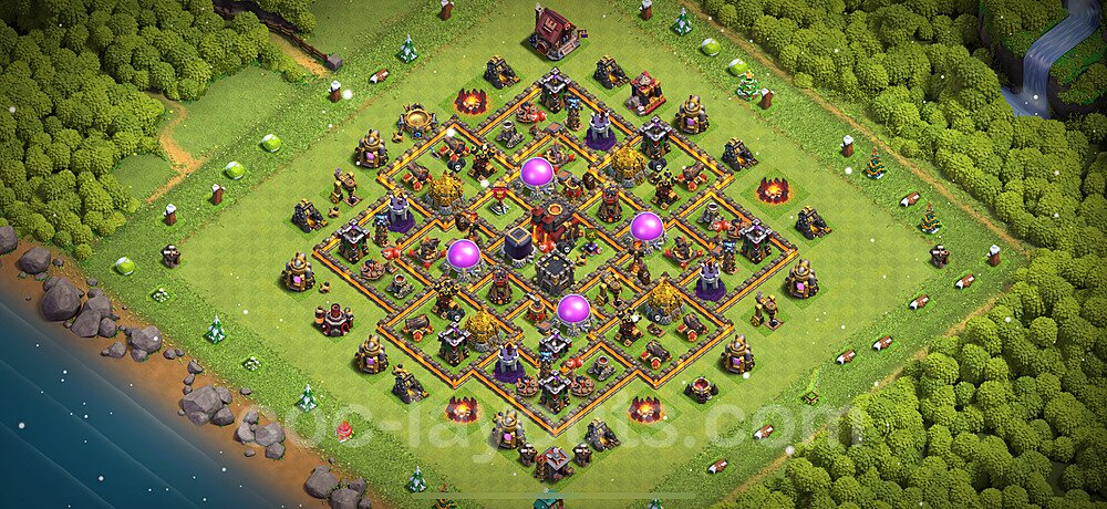 Melhor Layout de Defesa CV10 com link, Legend League, Híbrido - COC ...