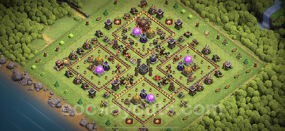 Farming Base TH10 Max Levels with Link, Hybrid, Anti Air / Dragon ...