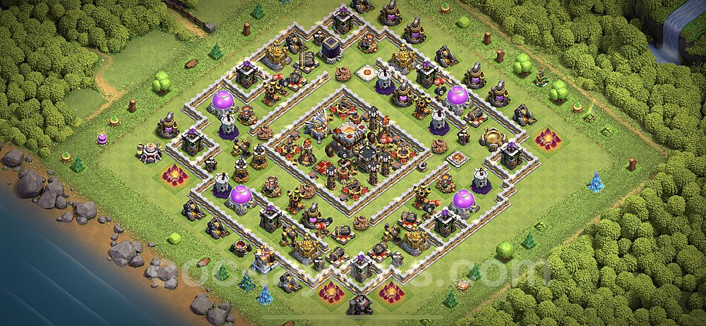 Melhor Layout de Defesa CV11 com link, Híbrido - COC Clash of Clans ...