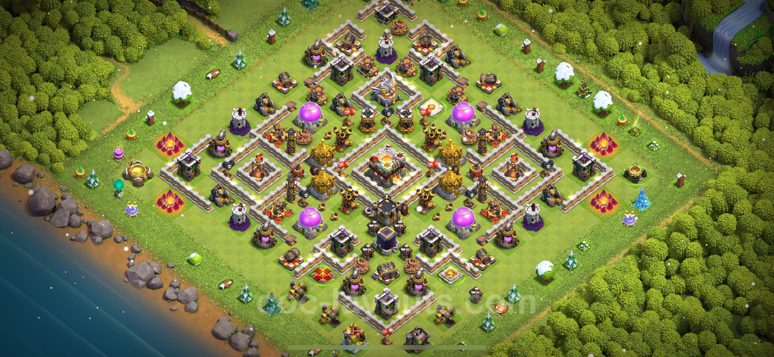 Melhor Layout de Farm CV11 com link, Anti 2 Estrelas COC Clash of Clans ...
