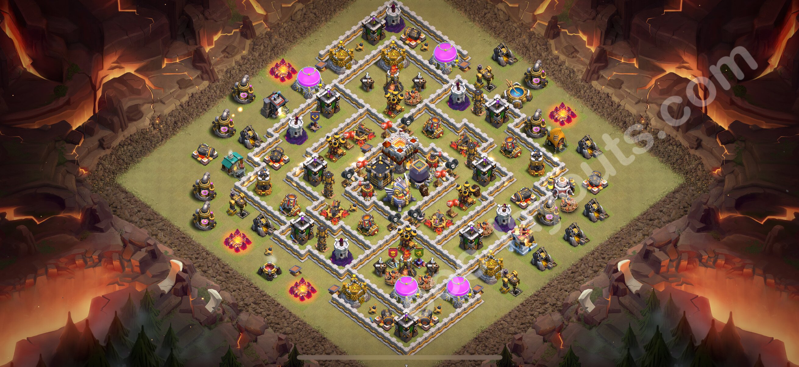 Best War Base TH11 With Link Anti Everything Hybrid 2025 Town Hall