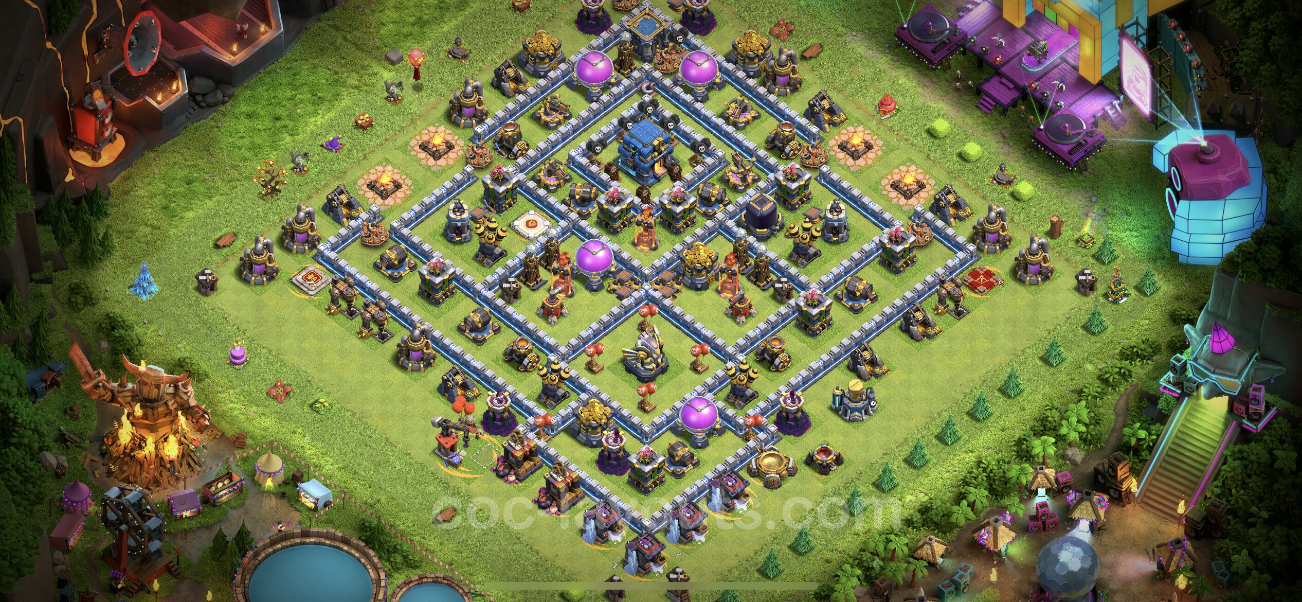 Trophy Defense Base TH12 With Link Hybrid Clash Of Clans Town Trophy Defense Base TH12 With Link Hybrid Clash Of Clans Town