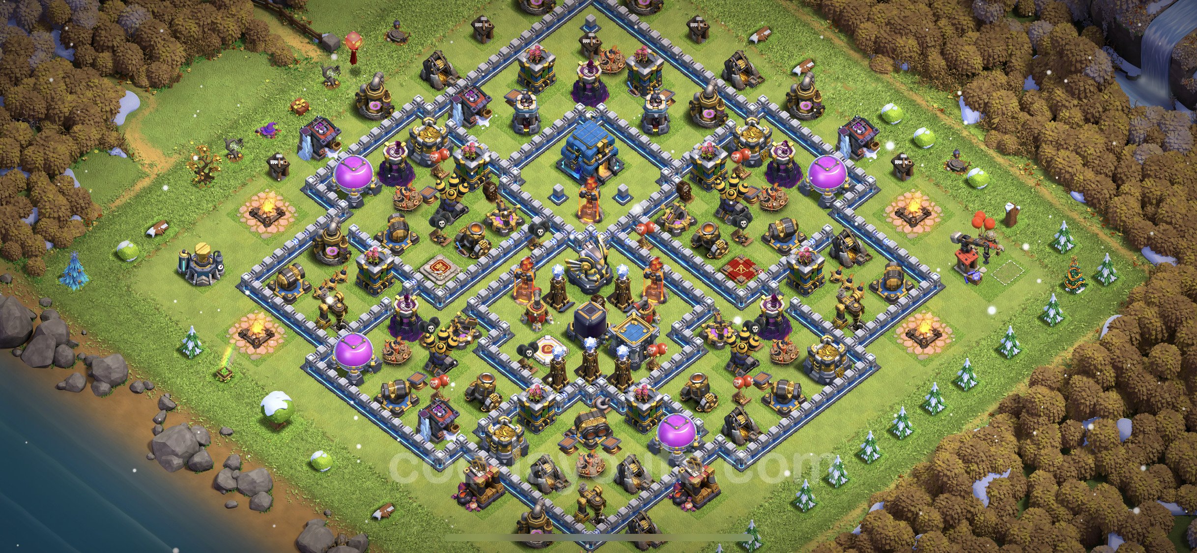 Farming Base TH12 Max Levels With Link Hybrid Anti Everything Town
