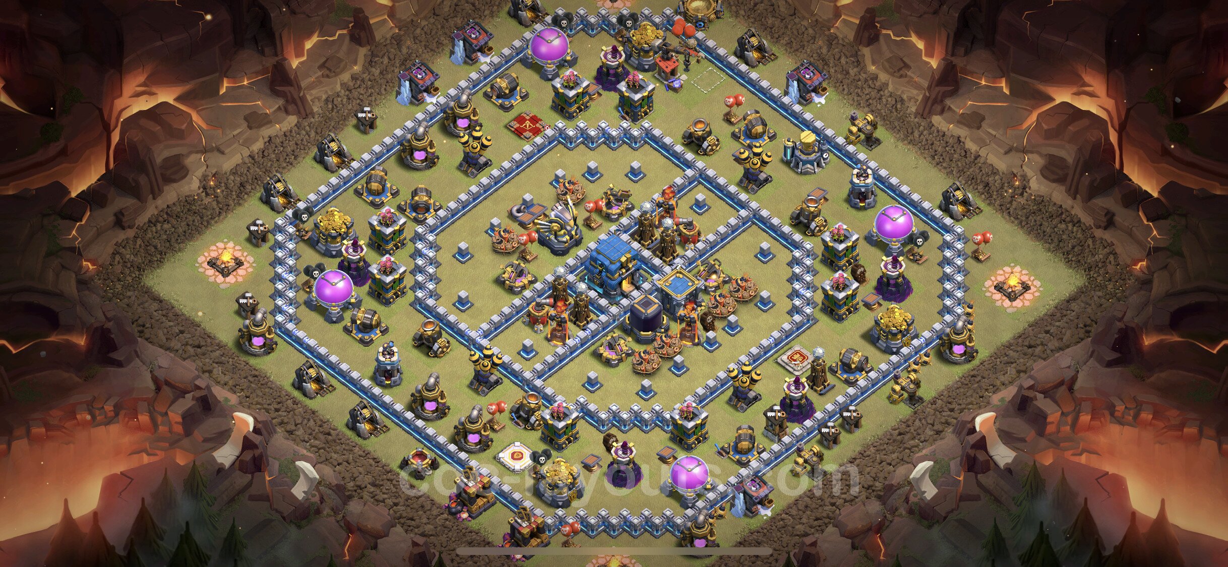 Die War Base RH12 Link Anti Alles COC Kriegsbase Rathaus Level 12
