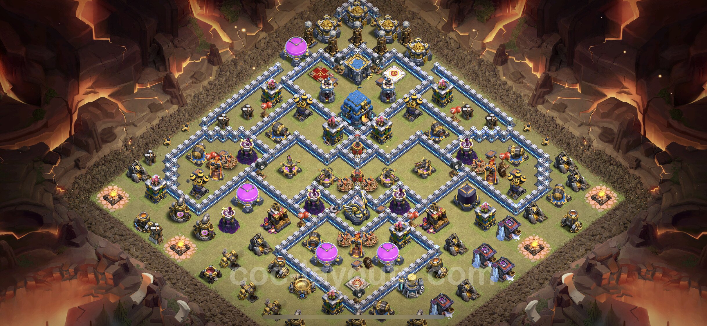 Best War Base TH12 With Link Hybrid Town Hall Level 12 CWL Base Copy