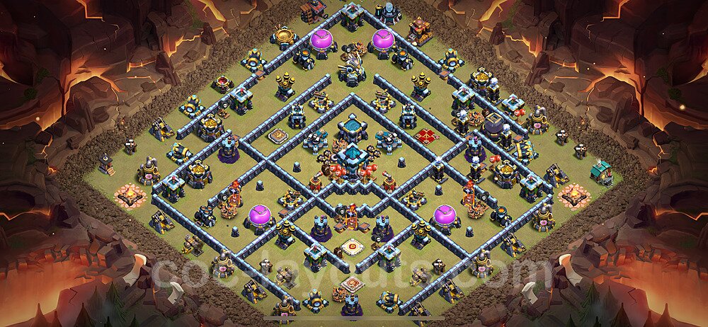 Best Anti 2 Stars War Base TH13 with Link, Legend League 2023 - Town Hall Level 13 CWL Base Copy ...
