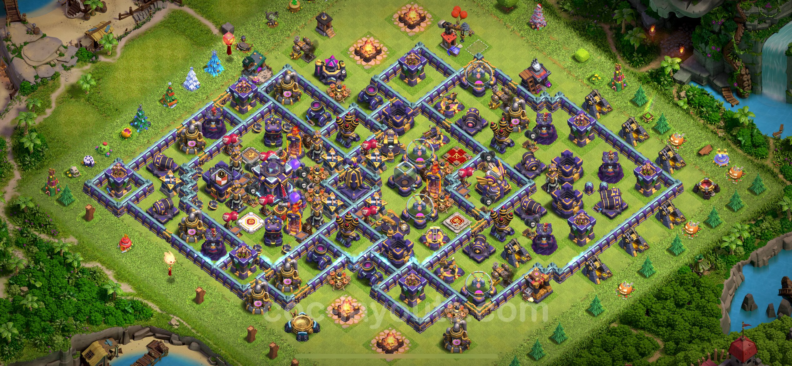 Die Anti Dragon Base Rathaus Level 15 Link Hybrid COC Clash Of