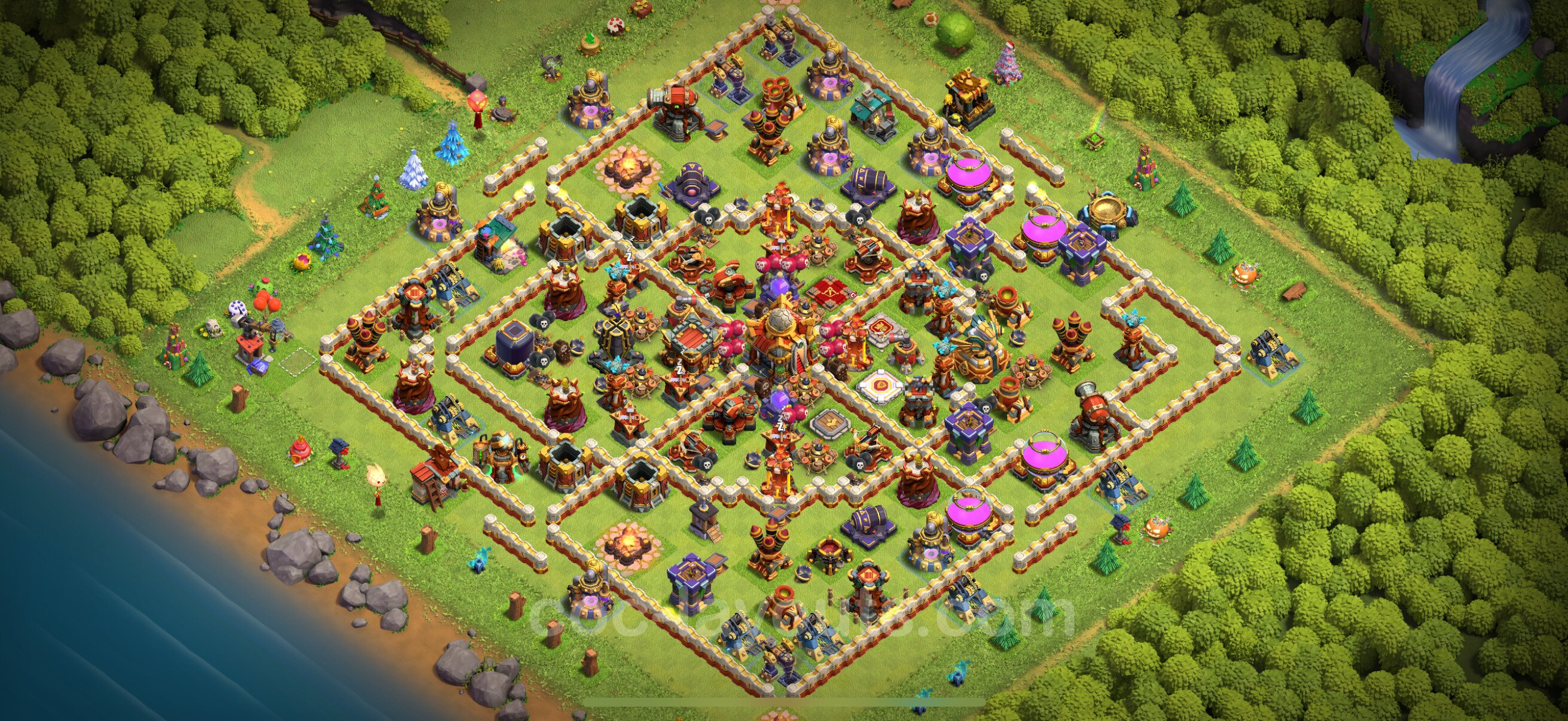 Best Anti 3 Stars Base TH16 With Link Hybrid 2024 Town Hall Level 16