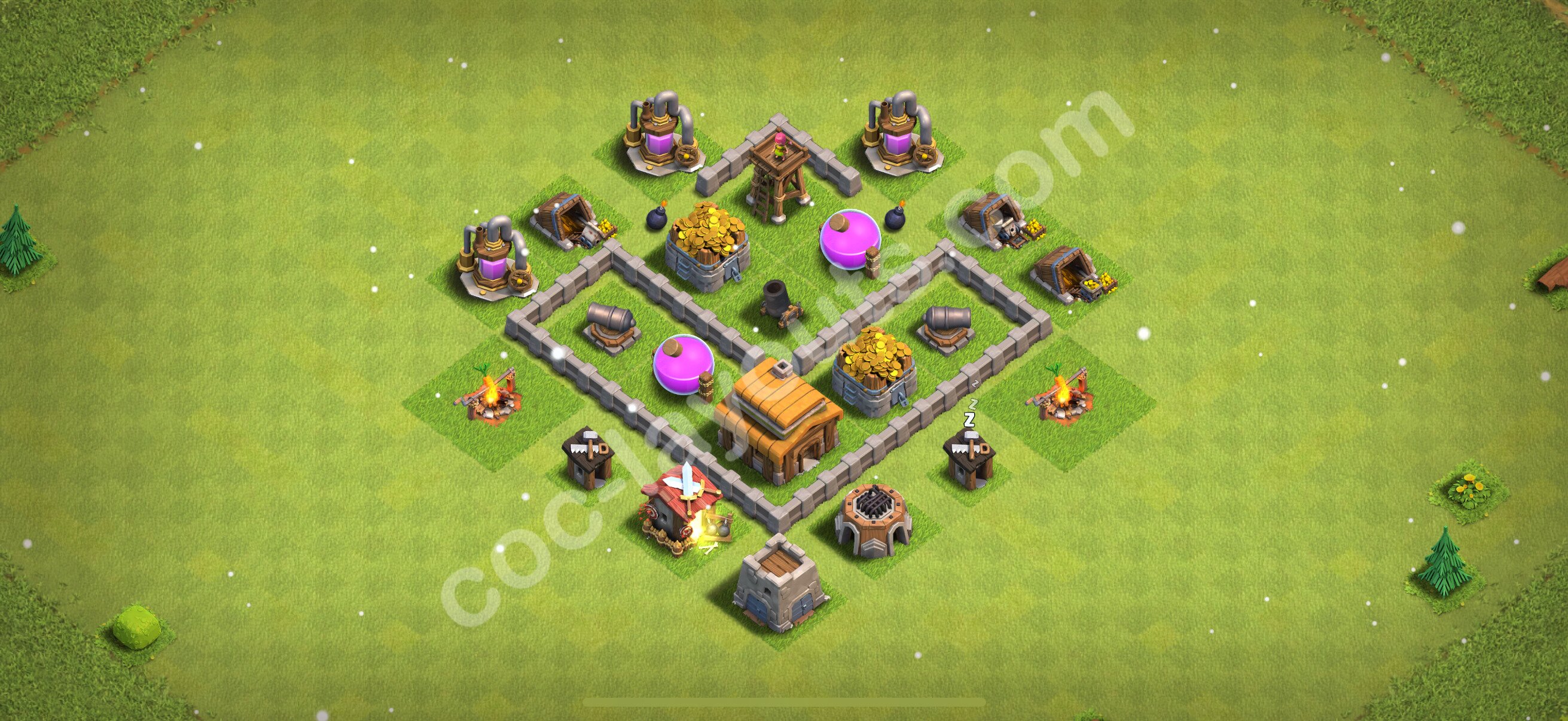 Farming Base TH3 Max Levels - Town Hall Level 3 Base - Clash of Clans ...