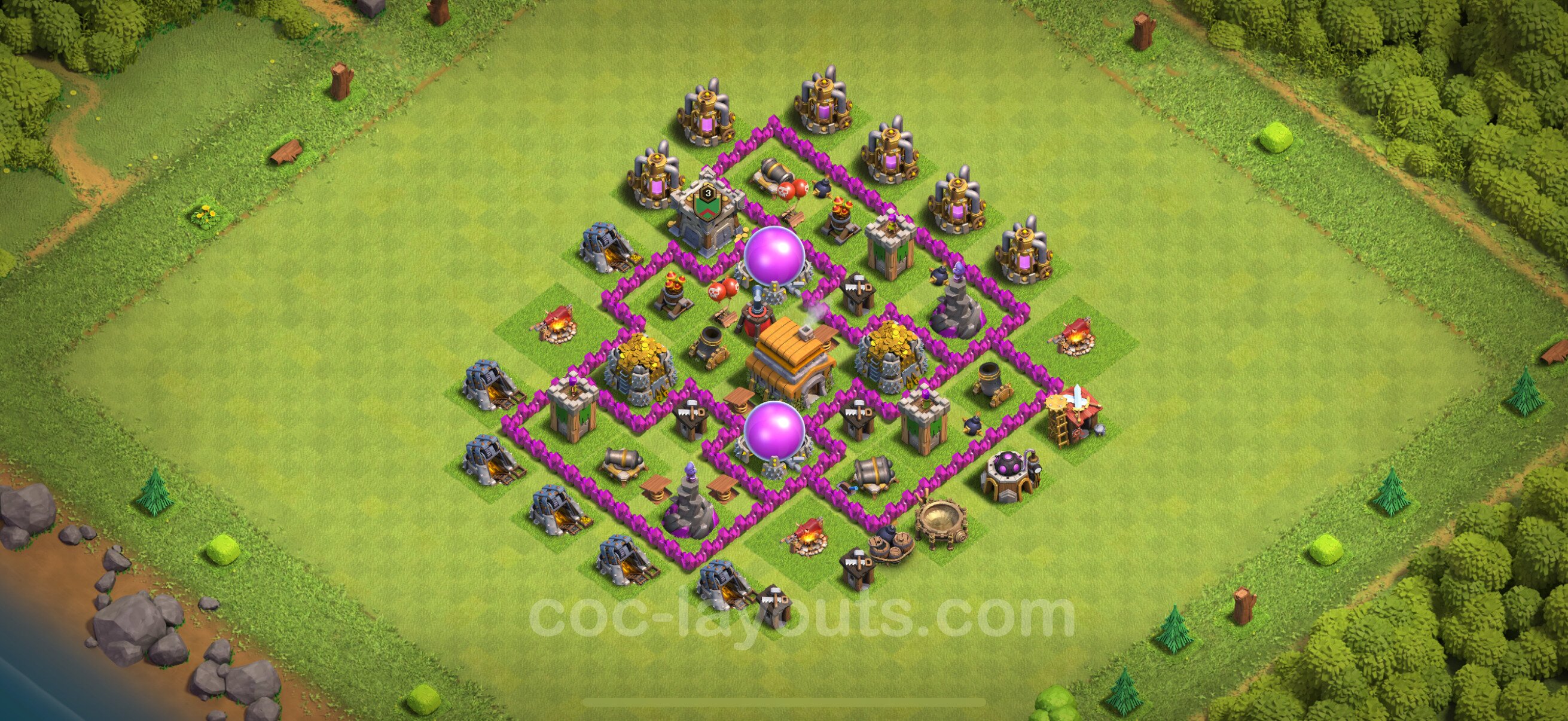 Farming Base TH6 Max Levels With Link Town Hall Level 6 Base Copy Farming Base TH6 Max Levels With Link Town Hall Level 6 Base Copy