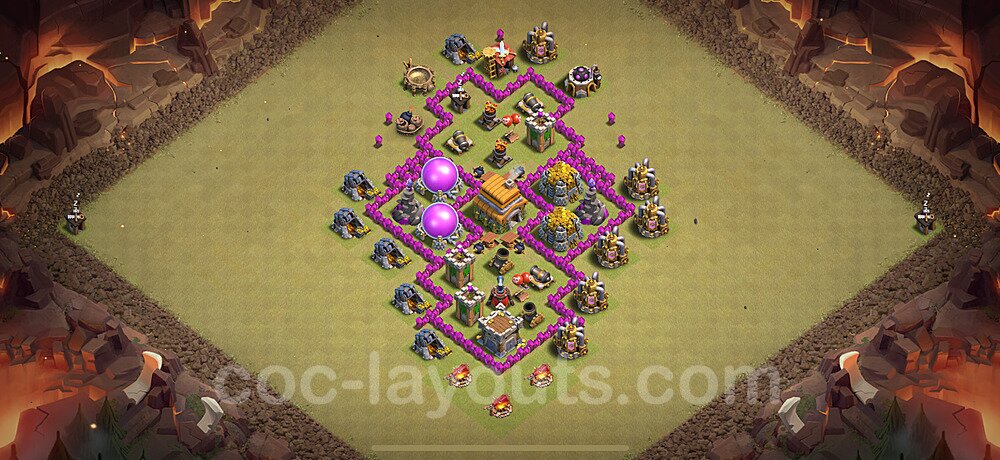 Best War Base TH6 with Link, Hybrid 2022 - Town Hall Level 6 CWL Base ...