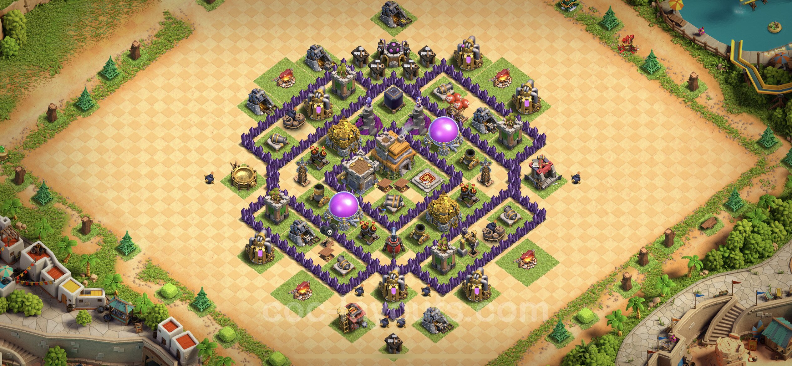 Best Anti 3 Stars Base TH7 With Link Anti Everything 2022 Town Hall Best Anti 3 Stars Base TH7 With Link Anti Everything 2022 Town Hall