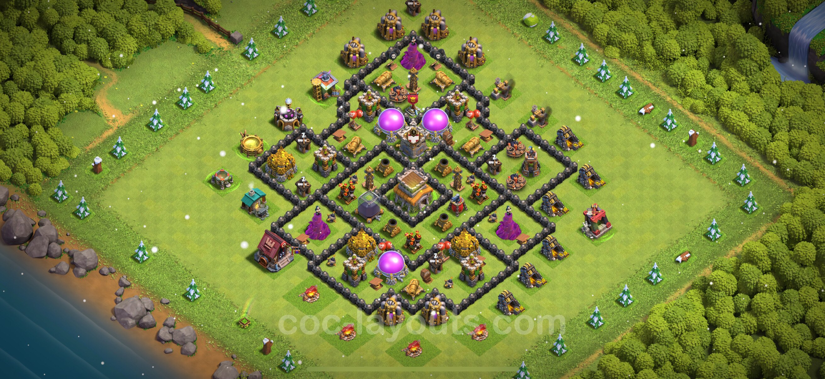 Best Base TH8 With Link Hybrid Anti Everything Town Hall Level 8 Best Base TH8 With Link Hybrid Anti Everything Town Hall Level 8