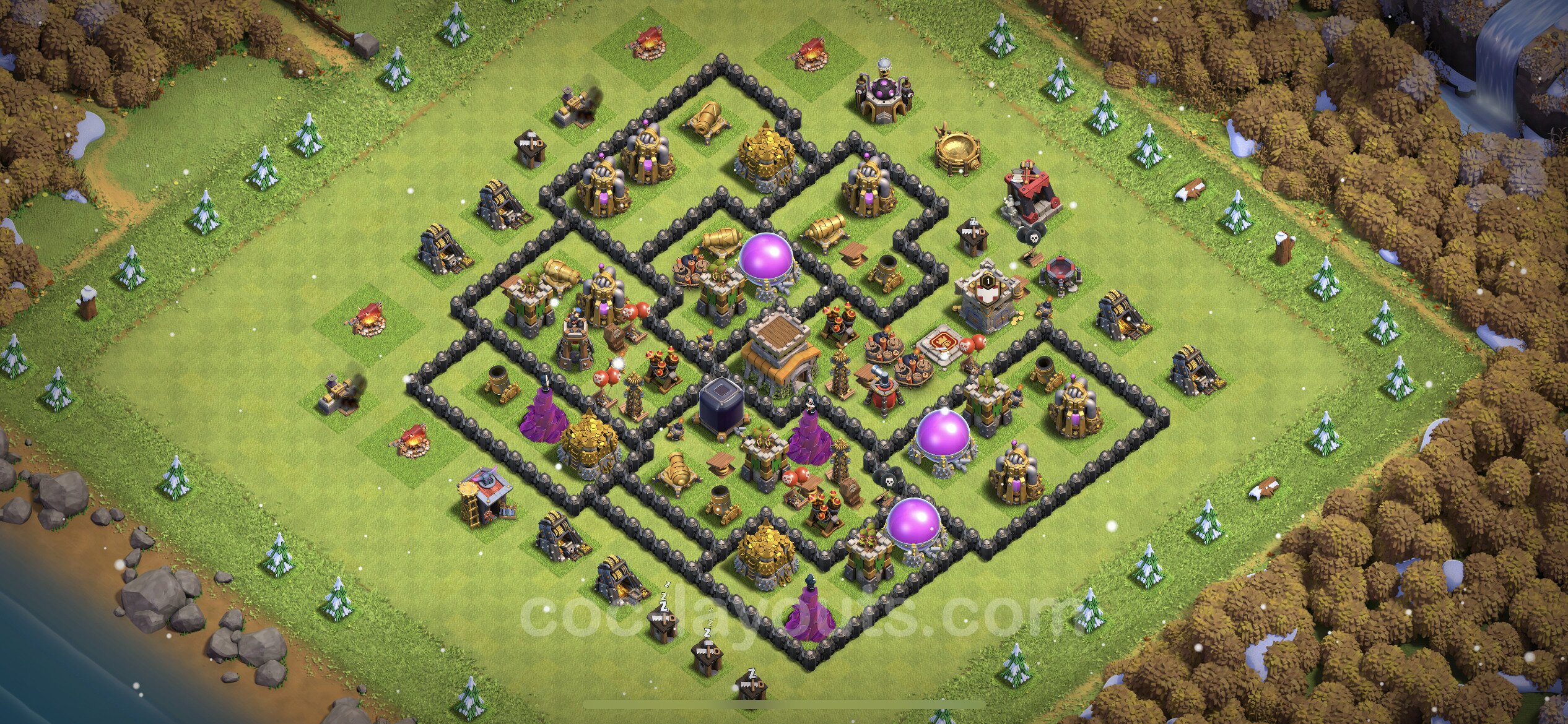 Melhor Layout de Farm CV8 com link COC Clash of Clans - Centro de Vila ...