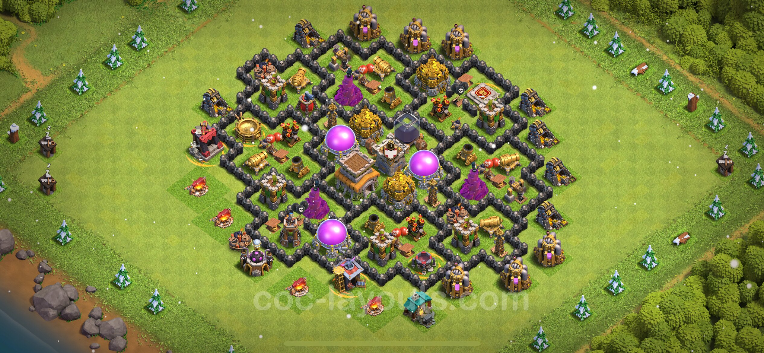 Farming Base TH8 With Link Hybrid Clash Of Clans Town Hall Level 8 Farming Base TH8 With Link Hybrid Clash Of Clans Town Hall Level 8