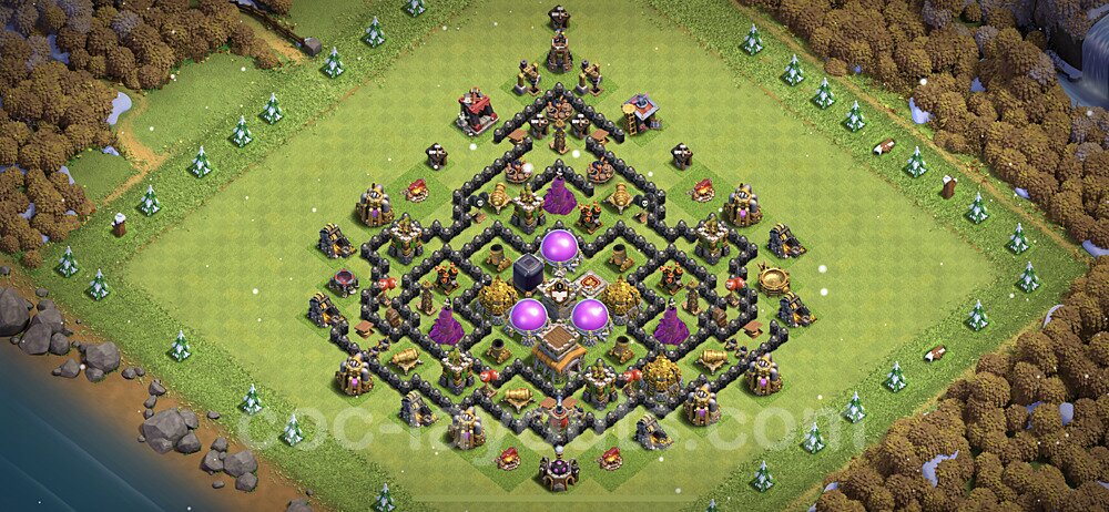 Farming Base TH8 with Link, Anti 2 Stars - Clash of Clans 2022 - Town ...