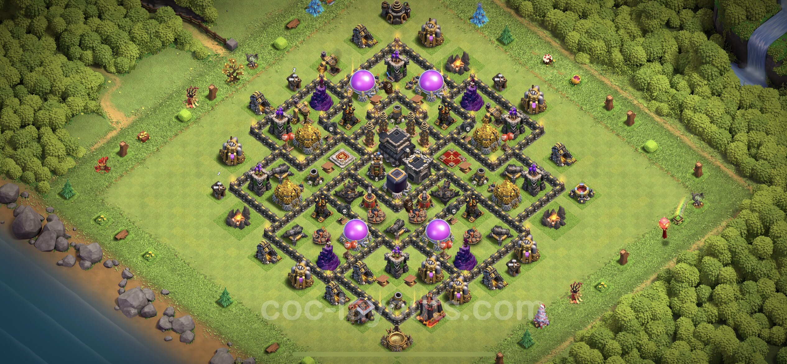 Best Unbeatable Base TH9 With Link Hybrid Anti Air Dragon Town