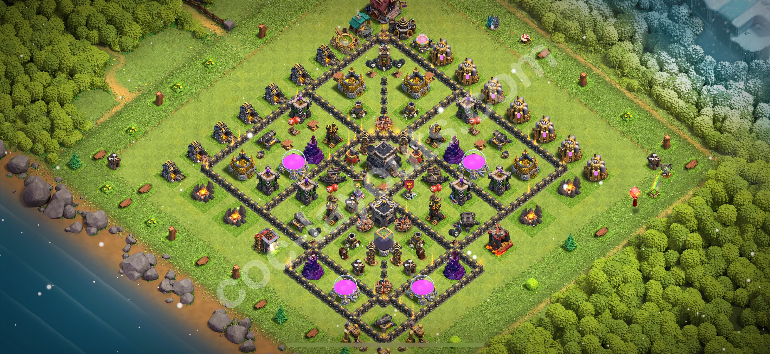 Melhor Layout de Defesa CV9 com link, Híbrido - COC Clash of Clans 2023 ...
