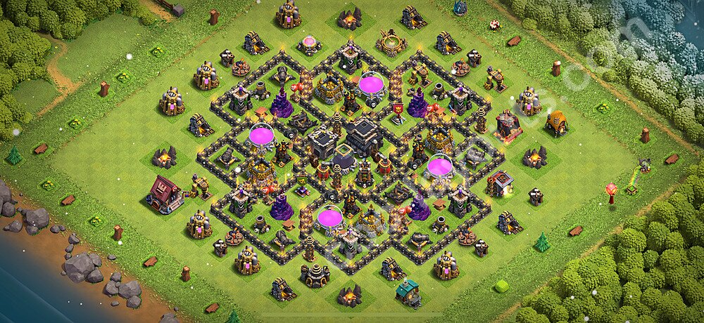 Melhor Layout de Defesa CV9 com link, Híbrido - COC Clash of Clans 2023 ...