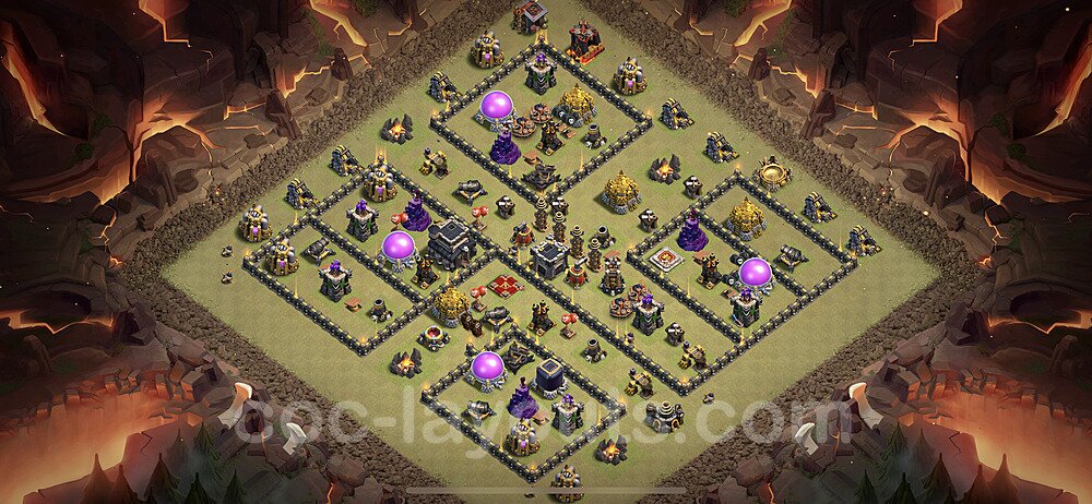 Melhor Layout para Guerra CV9 com link, Anti Ar / Dragão - COC Clash of ...